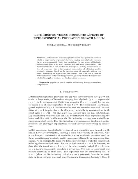 Pdf Deterministic Versus Stochastic Aspects Of Superexponential
