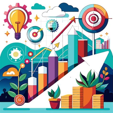 Colorful Infographic Depicting Growth And Innovation Concepts Premium Ai Generated Vector