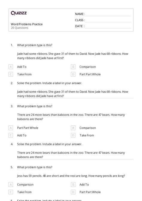 50 Data Word Problems Worksheets For 2nd Class On Quizizz Free And Printable