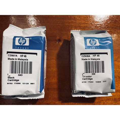 HP ink 46 Black and Tricolor sealed no box Original Printer inks ...