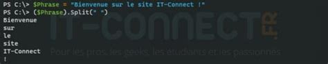 Powershell Et Split Découper Une Chaîne De Caractères It Connect
