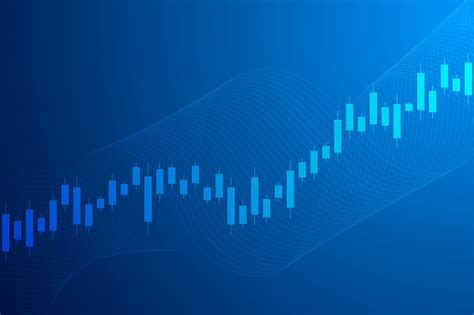 주식 시장 그래프 또는 Forex 무역 비즈니스 및 금융 개념 보고서 및 파란색 배경에 투자를 위한 차트 벡터 일러스트 레이 션 개념에 대한 스톡 벡터 아트 및 기타 이미지