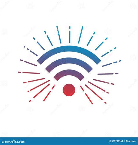A Stylized Wi Fi Symbol With Three Concentric Arcs In A Gradient Of Blue To Red Above A Red