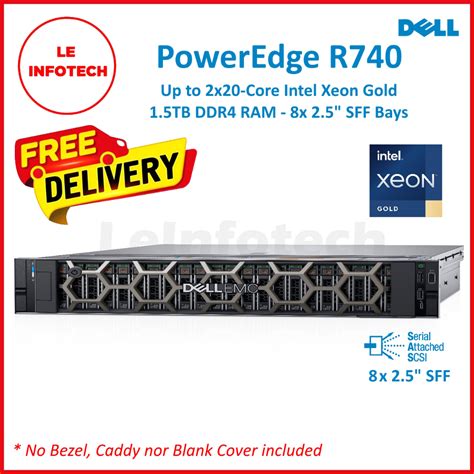 Dell Poweredge R740 2u Rack Server 20 C Intel Xeon Gold Ram 1 5tb Ddr4 16x2 5” Used 90 Days