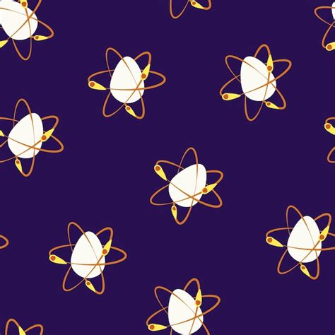 Premium Vector An Egg In Space Egg Atom Seamless Pattern Vector Illustration