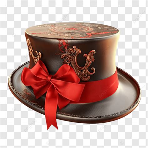 Vintage Top Hat With A Red Ribbon Symbolizing Classic Fashion