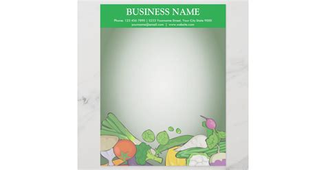Colorful Vegetables Grocery Store Letterhead Zazzle
