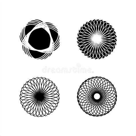 Wireframe Black Psychedelic Figure Illustration Trendy Theme Stock