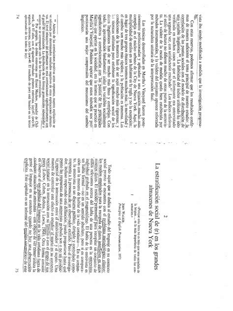 Labov La Estratificacion En Los Almacenes De Ny Pdf