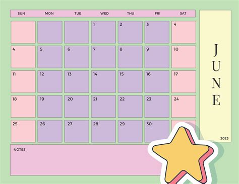 Cute 2023 Calendar Template In Illustrator Word Psd Download