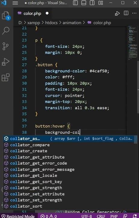 random color generator using html css and javascript random color