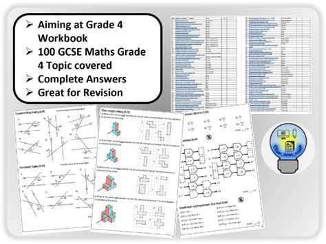 Aiming At Grade 4 Gcse Maths Revision Workbook Teaching Resources