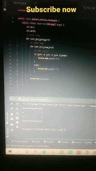 Java Pattern Program Hollow Rectangle Code Youtube