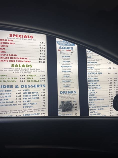 Submarine Port Menu Full Menu Update 2025