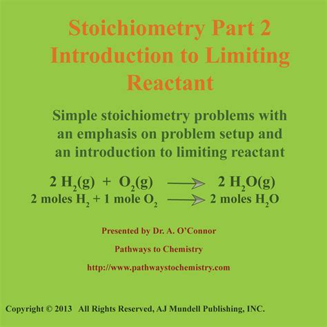 Stoichiometry Tutorial Pathways To Chemistry