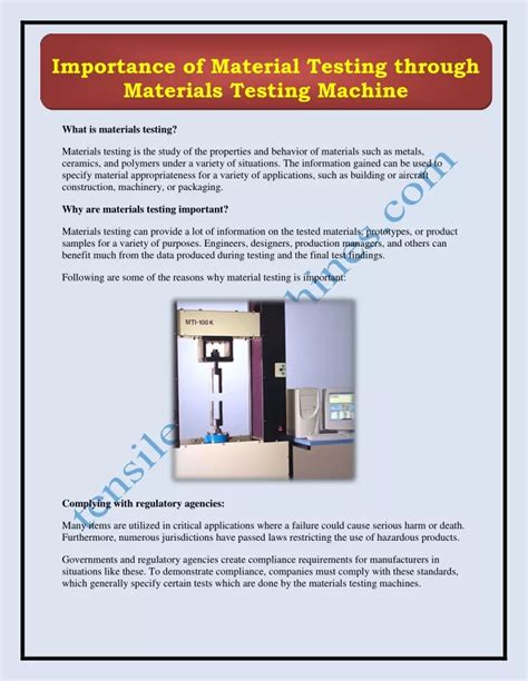 PPT Importance Of Material Testing Through Materials Testing Machine PowerPoint Presentation