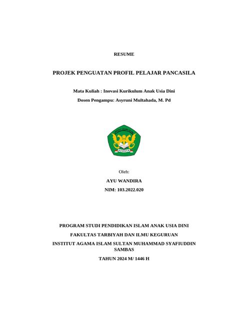 Ayu Wandira Projek Penguatan Pelajar Pancasila Pdf