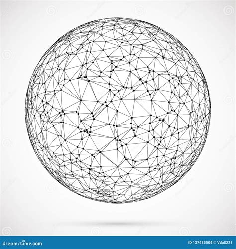 Big Data Icon Artificial Intelligence Global Network Concept Abstract Geometric Spherical