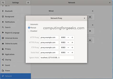 Configure Proxy Settings On Centos Rhel Fedora Rocky Computingforgeeks