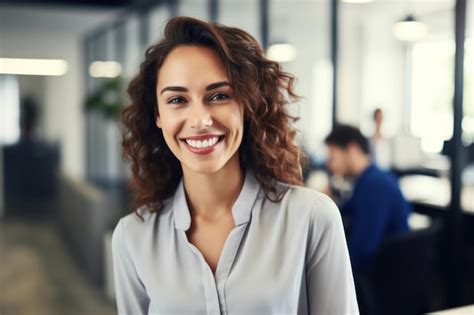 Office Worker Smiling Female Adult Smile Premium Ai Generated Image