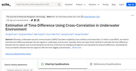 Citation Report Estimation Of Time Difference Using Cross Correlation