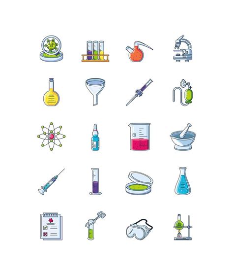 Icons Set Of Laboratory Research 1237123 Vector Art At Vecteezy
