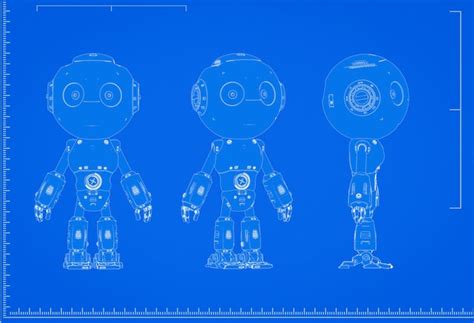 Premium Photo 3d Rendering Artificial Intelligence Robot Blueprint