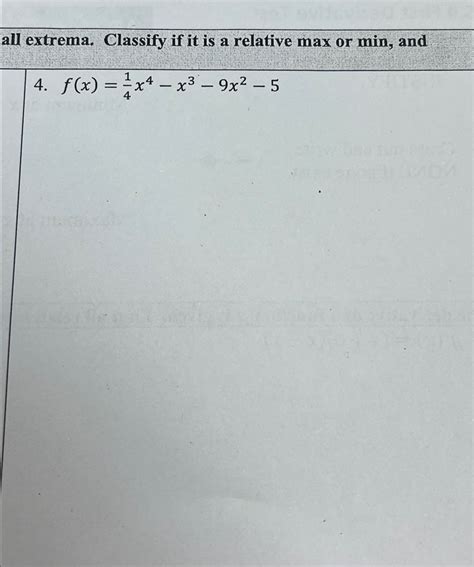 solved all extrema classify if it is a relative max or min