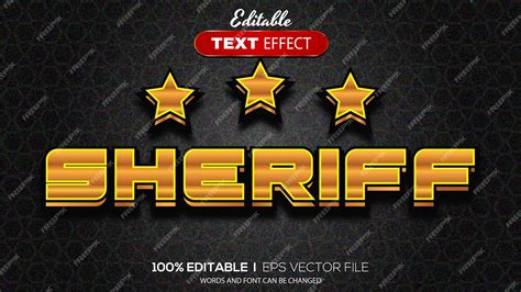 Premium Vector 3d Sheriff Text Effect Editable Text Effect