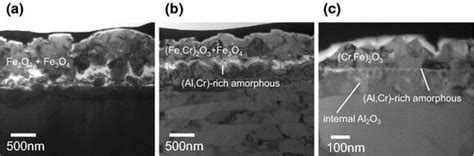 Cross Sections After Oxidation For 60 Min At 650 °c A Fe 6al B