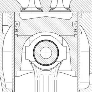 Cross-section Diesel engine with Deep Gesselman type combustion chamber ...