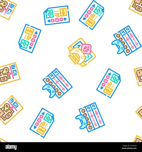 Game Development Software Vector Seamless Pattern Thin Line