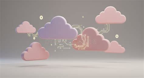 Cloud Computing Network Connections Interconnected Clouds Symbolize