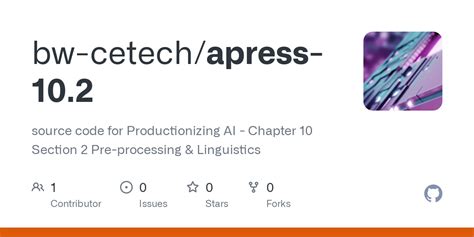 GitHub Bw Cetech Apress Source Code For Productionizing AI Chapter Section Pre