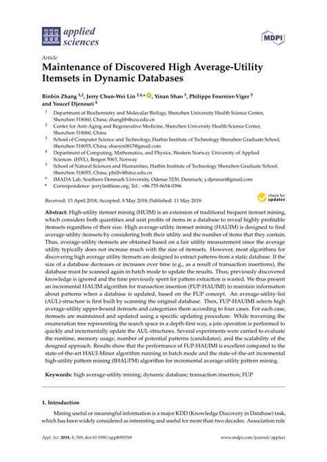 Pdf Maintenance Of Discovered High Average Utility Itemsets In