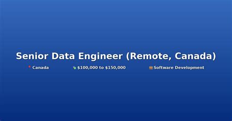 Dailyremote On Linkedin Senior Data Engineer Remote Canada At Collective I
