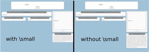 fontsize making text smaller in one block in tikzposter tex latex
