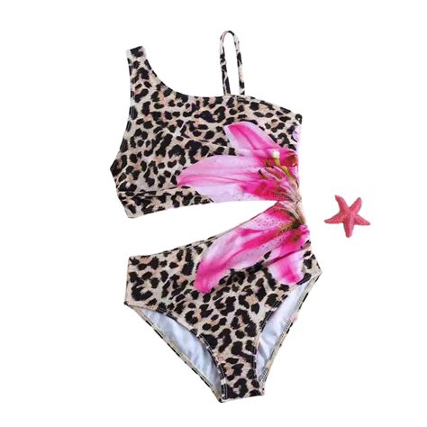 Glisme Girls Swimsuits Bathing Suit Floral Print Bikini Set Bathing
