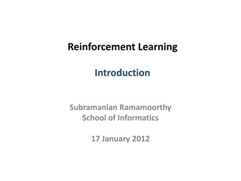 Ppt Reinforcement Learning Introduction Powerpoint Presentation Free