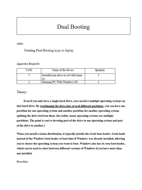 dual booting pdf