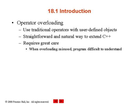 18 1 Introduction Operator Overloading Use Traditional Operators