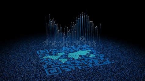 Big Data Transmission And Intelligent Qr Code Technology Map Illustration