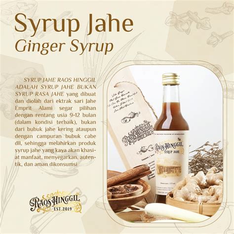 Jual Syrup Jahe Raos Hinggil Khas Jogja Berijin Edar Sirup Jahe