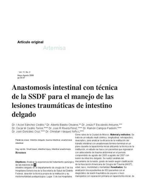 Anastomosis Intestinal Pdf Ciencias De La Salud Anatomía