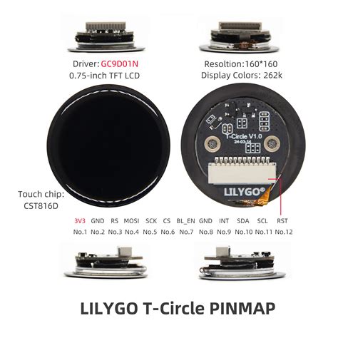 T Circle S3 Esp32 S3 Ttgo W Display 075i Speaker And Microphone