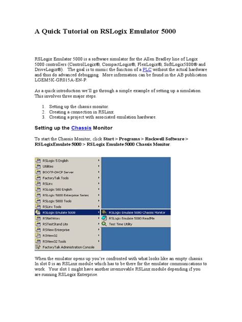 A Quick Tutorial On Rslogix Emulator 5000 Pdf Emulator Device Driver