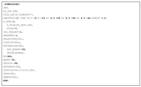 The Macro Invocation Statements For Real Data Cat Simulation Note
