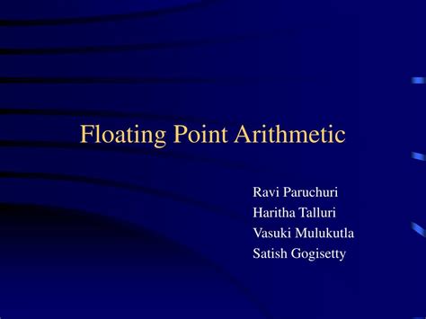 Ppt Floating Point Arithmetic Powerpoint Presentation Free Download