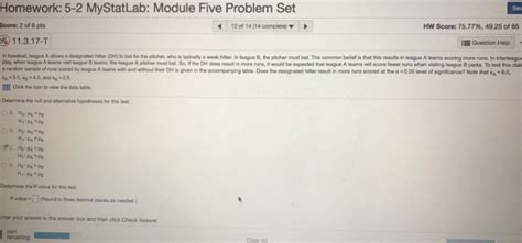 solved homework 5 2 mystatlab module five problem set sav