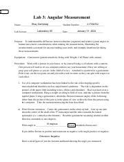 Lab Angular Measurement Updated Pdf Lab Angular Measurement Shay Dampilag Name